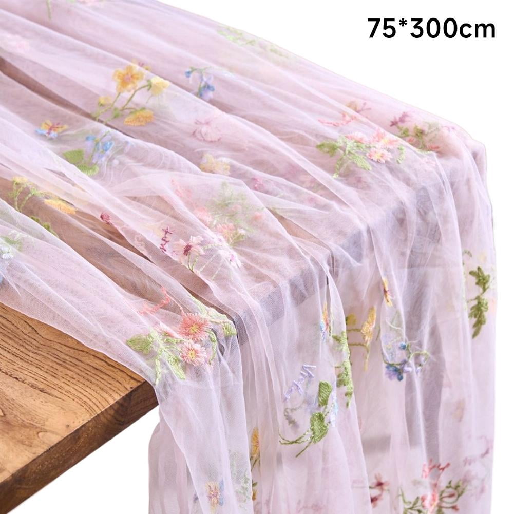 Agiufgs 75 Pack Embroidered Table Runner 29.5 X 118.1 in, Floral ...