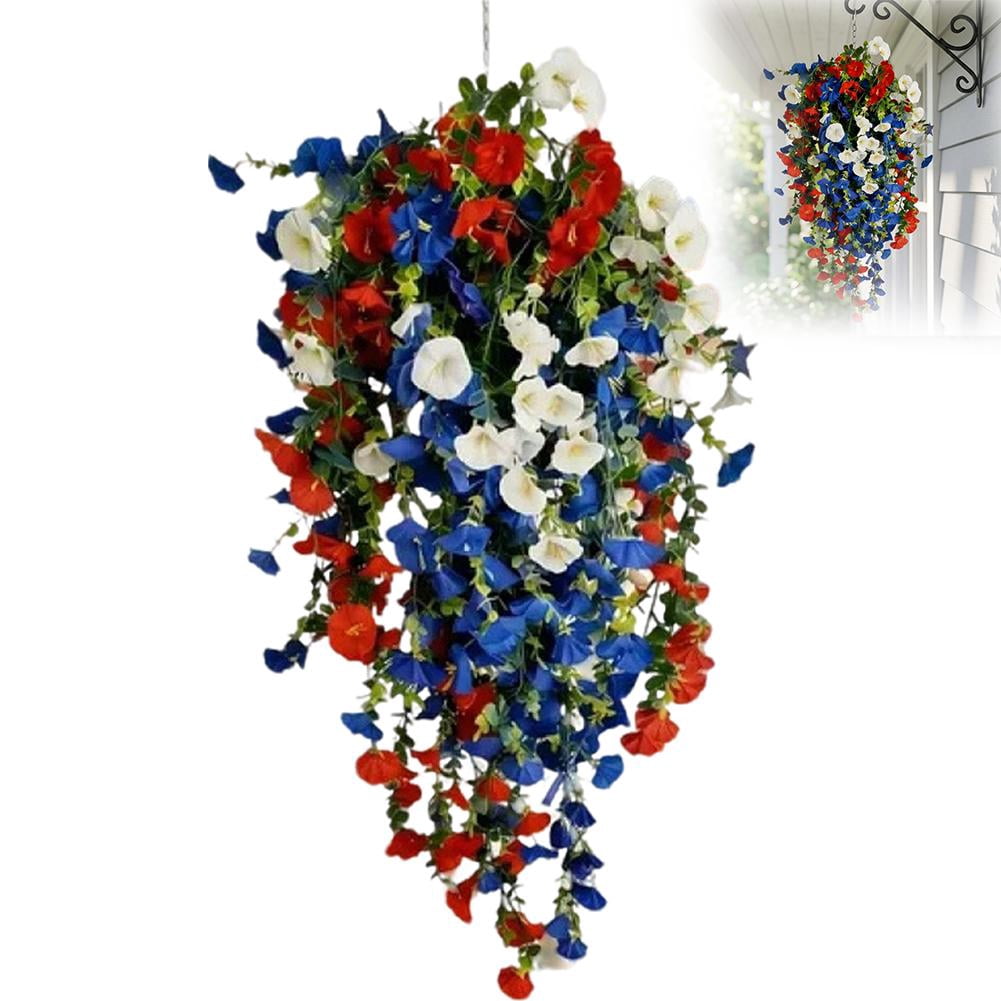 Agiufgs Patriotic Artificial Flower Arrangement 27.6, Cascading Design ...