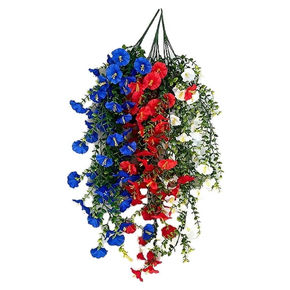 Agiufgs Artificial Flower Stems 29.5, Add Patriotic Color to Home Decor ...