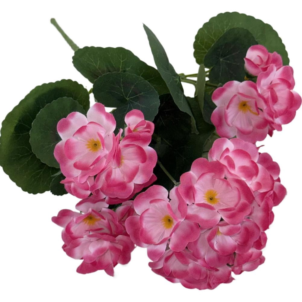 Agiufgs Artificial Geranium Flowers 2 Pack Silk Plastic, Uv Resistant ...