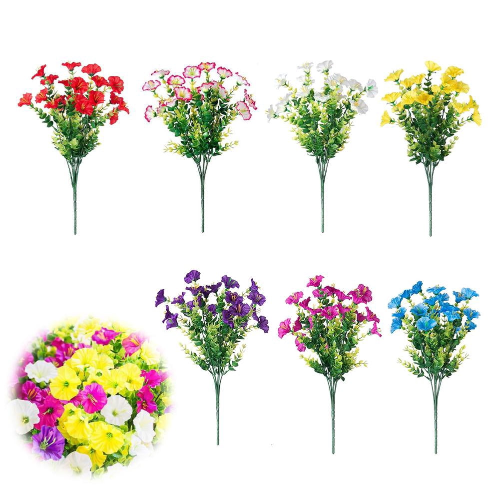 Agiufgs Artificial Morning Glory Flower, Uv Resistant and Waterproof ...