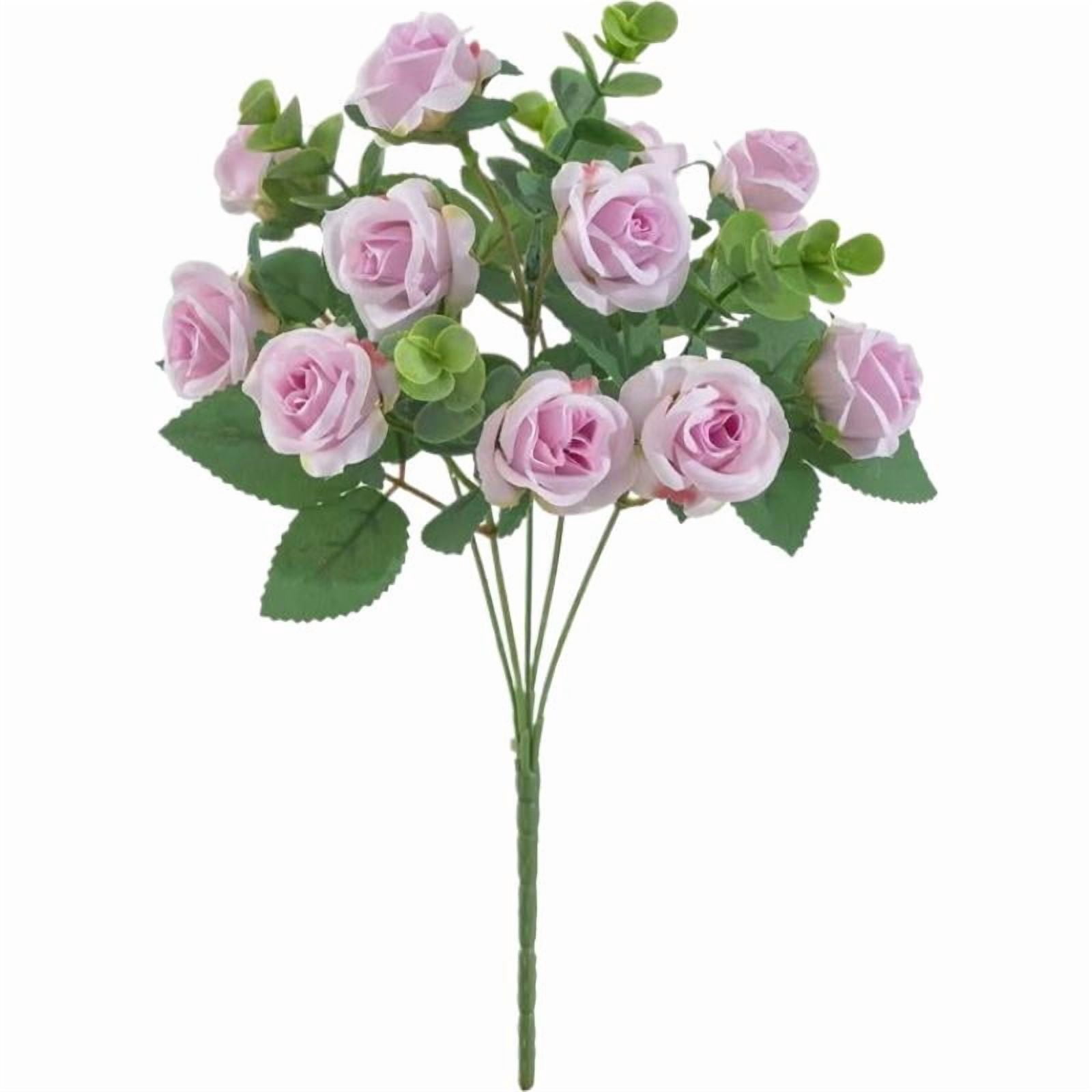Agiufgs Artificial Rose Bouquet 11.8, Lifelike Faux Flowers No ...