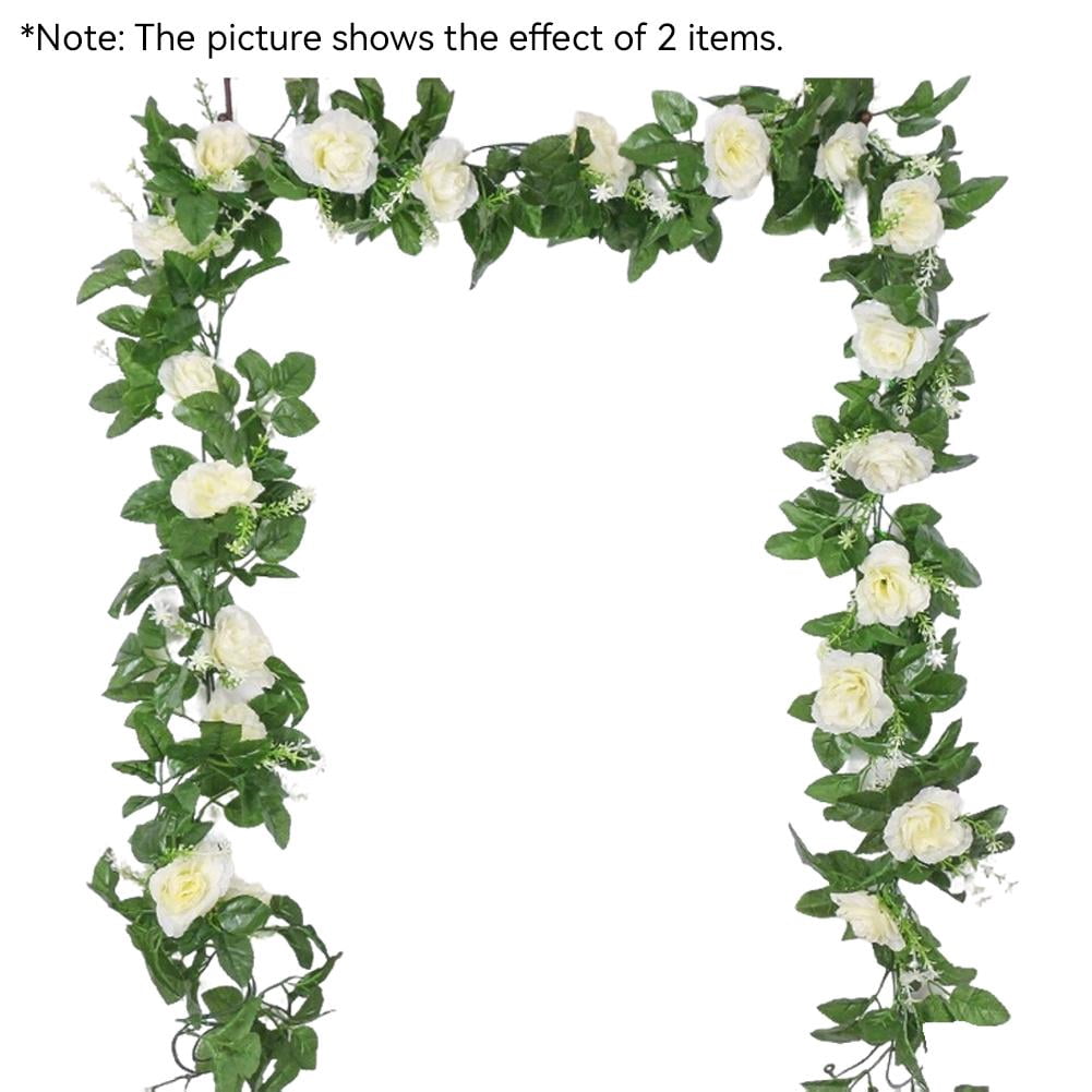 Agiufgs Artificial Rose Garland 7.22, Life-Like Silk Flowers with 10 ...