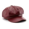 Agiufgs Beret Pu Leather Vintage, Octagonal Duckbill Design with Sun ...