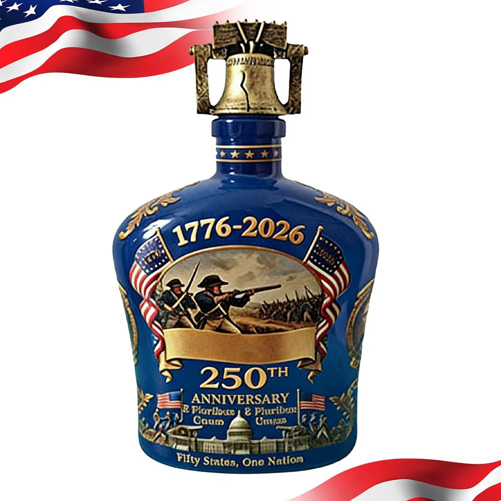 Agiufgs Blue Glass Decanter 11.83 Fl Oz, Patriotic 250th Anniversary ...