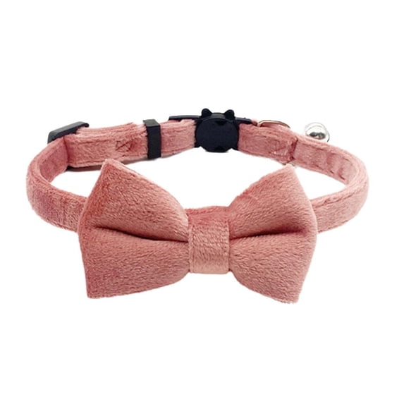 Agiufgs Bow Suede Collar 18-12.6 in, Adjustable with Bell Velvet Collar ...