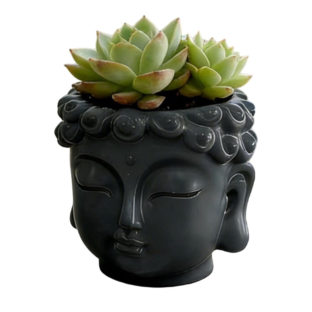 Agiufgs Buddha Head Planter Pot Vinyl, Compact Size for Small Plants ...