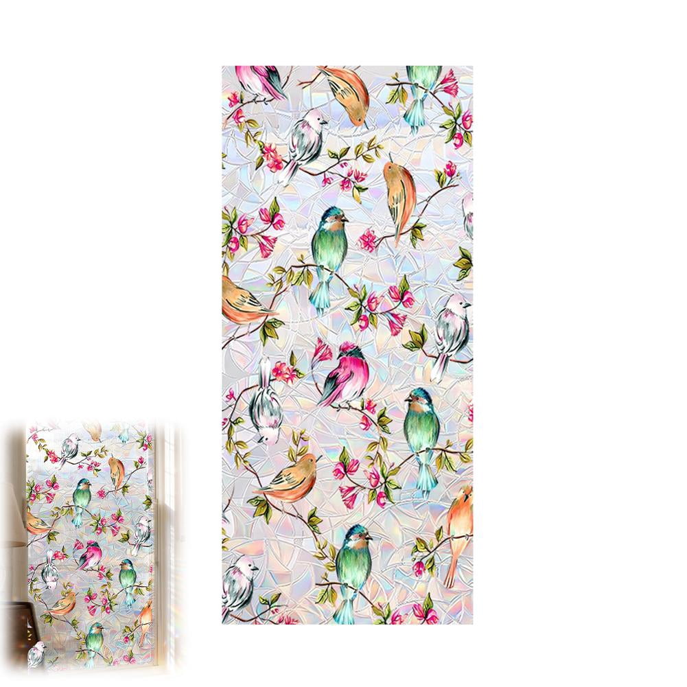 Agiufgs Butterfly Floral Window Film, Static Cling Decorative Privacy ...