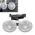 Agiufgs Dual Head Car Fan, 3-Speed Control & 360° Rotation, for Rear ...