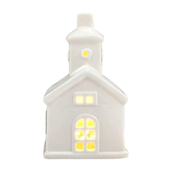 Agiufgs Ceramic Christmas Village House, Warm Glow with Remote Control ...