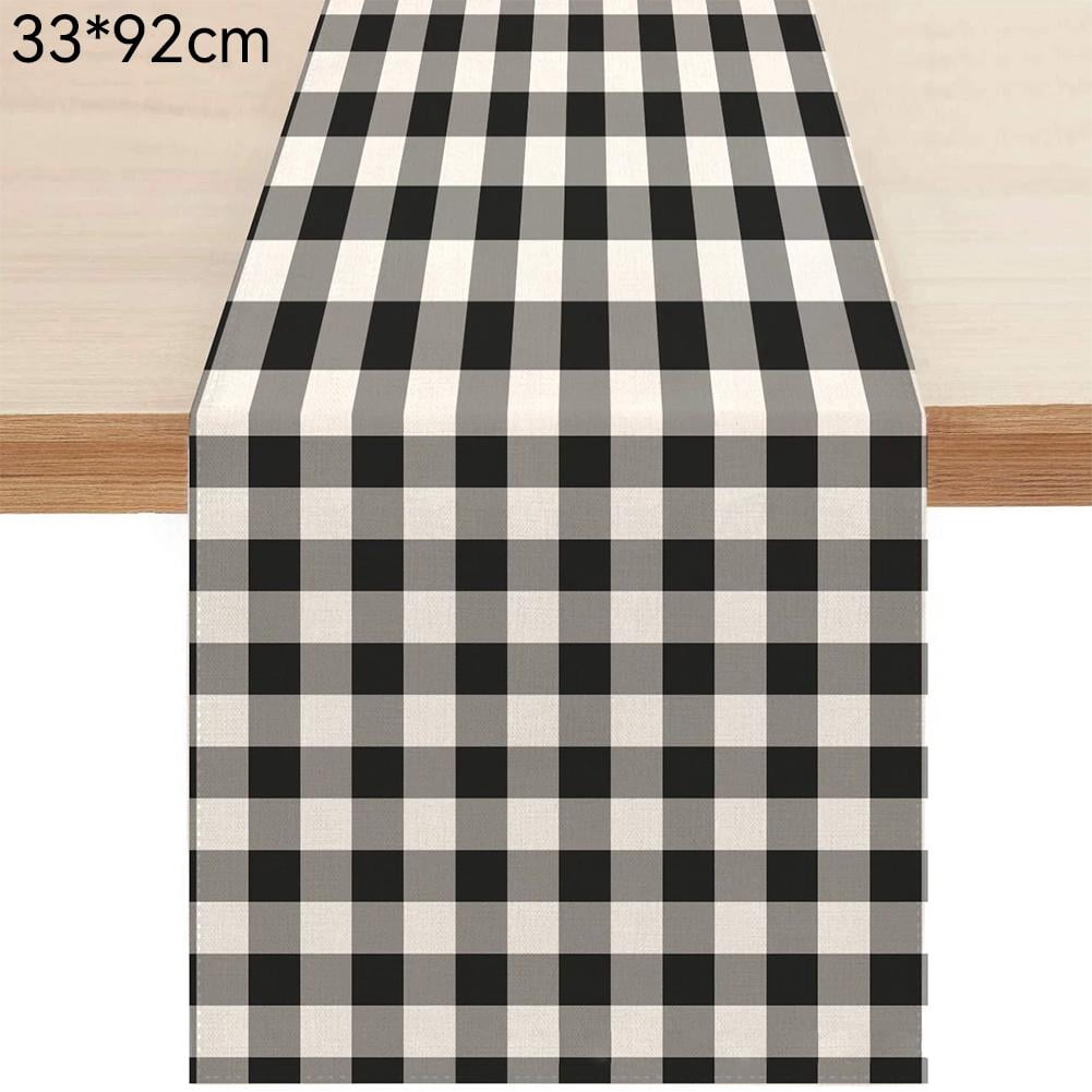 Agiufgs Checkered Pattern Table Runner, Classic Checkered Design with ...