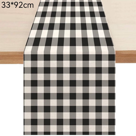 Agiufgs Checkered Pattern Table Runner, Classic Checkered Design with ...