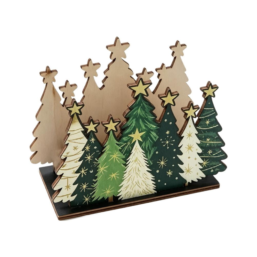 Agiufgs Christmas Tree Napkin Holder, Wooden Vertical Napkin Holder ...