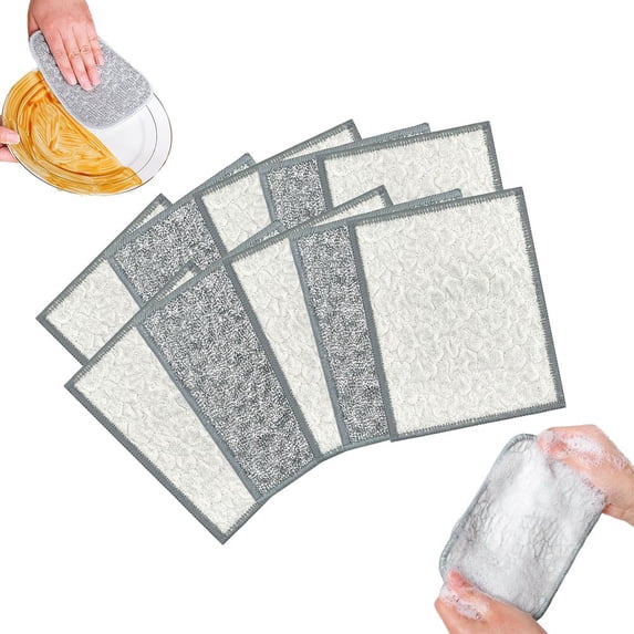 Agiufgs Cleaning Pads 10 Pack 16, Double-Sided Scrubbing and Absorption ...