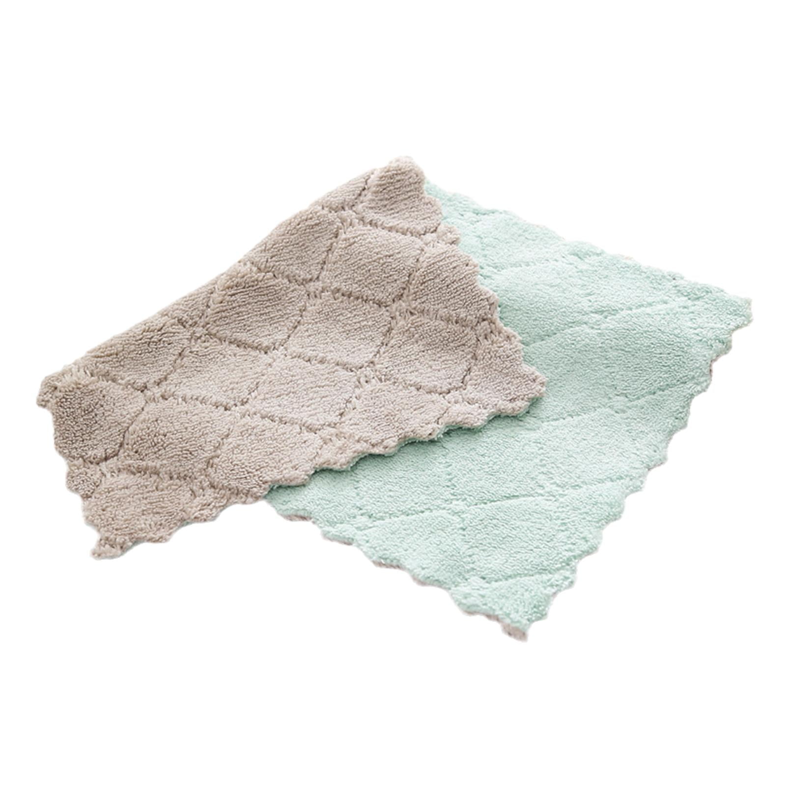 Agiufgs Coral Fleece Towels 15x9.84, Double Layer Two Color Highly ...