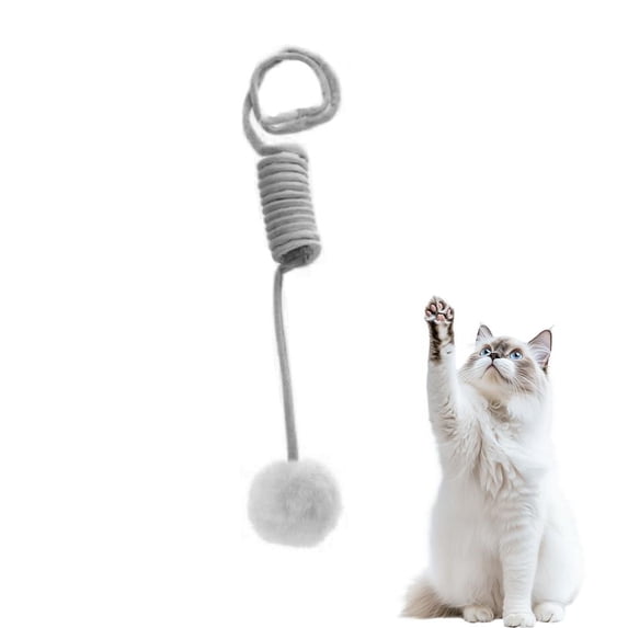 Agiufgs Door Mounted Cat Toy 51.22 in, Spring Rebound Interactive Toy ...