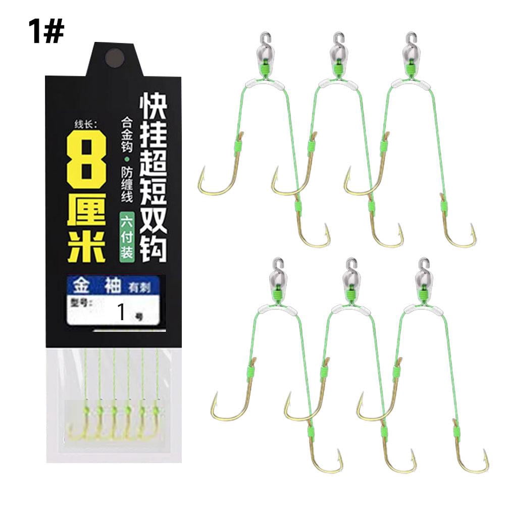 Agiufgs Double Hook Leader Lines 3.15 in, Pre-Tied Quick-Connect Rigs ...