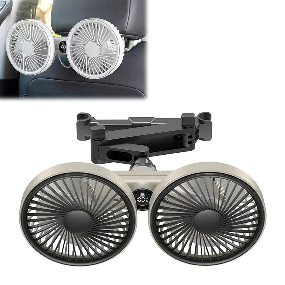 Agiufgs Dual Head Car Fan 3-Speed, 360° Rotating Multi-Directional ...
