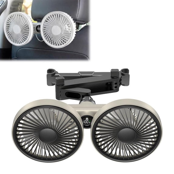Agiufgs Dual Head Car Fan 3-Speed, 360° Rotating Multi-Directional ...