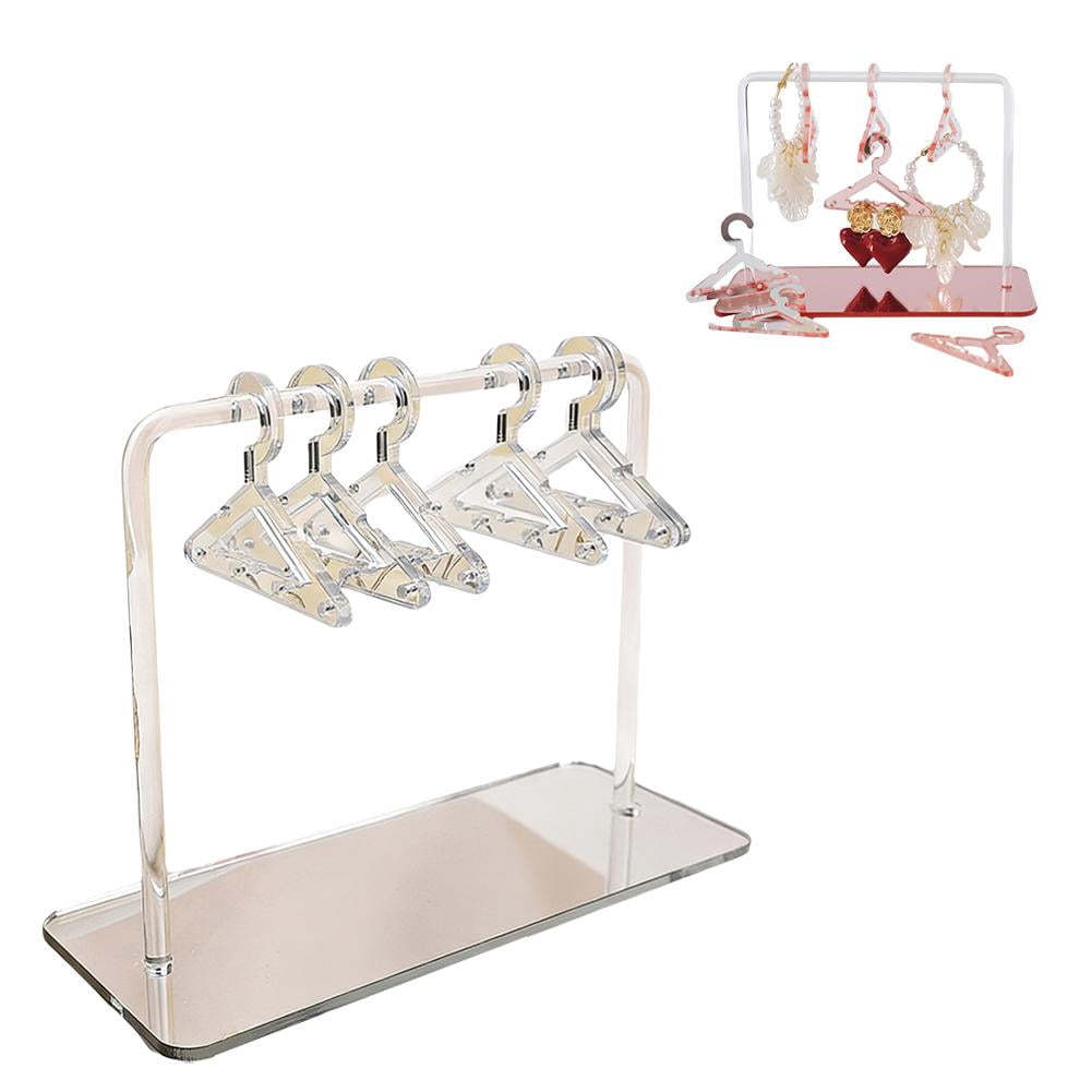Agiufgs Earring Display Stand Acrylic, with 8 Mini Hangers for ...