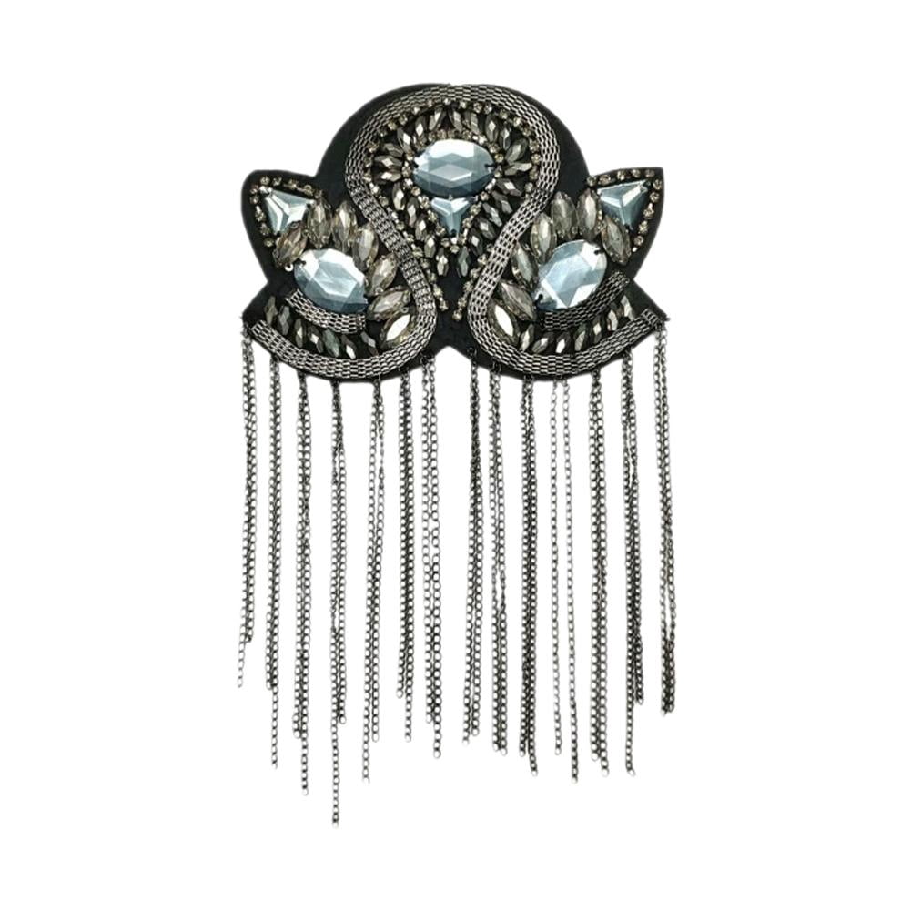 Agiufgs Epaulet Brooch Velvet Metal Acrylic, Sparkling Crystal Design ...