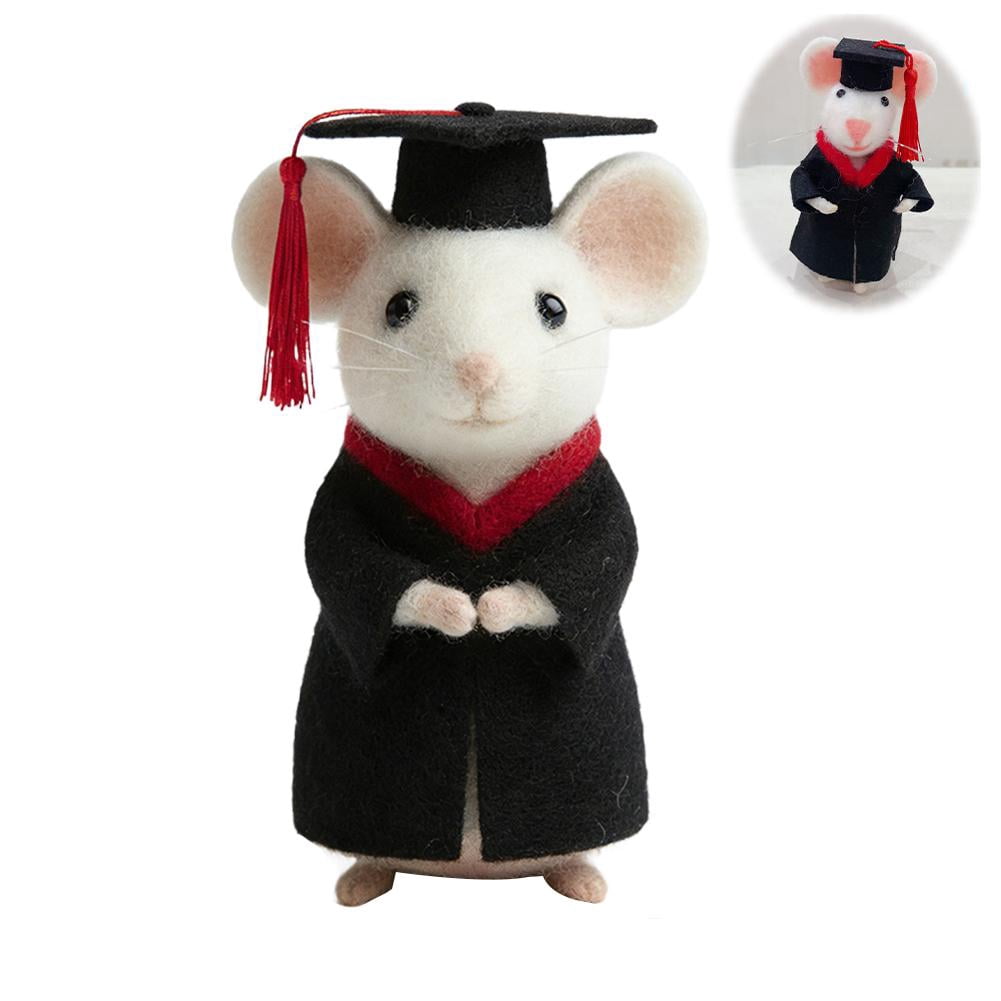 Agiufgs Felted Graduation Mouse Ornament, Handcrafted -Felted Wool ...