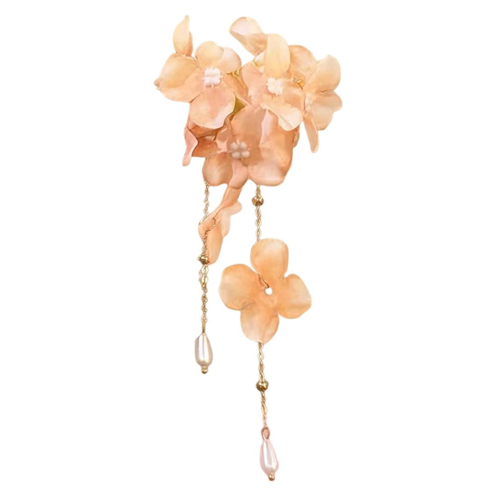 Agiufgs Floral Tassel Hair Clip 3.15, Secure Grip with Lightweight ...