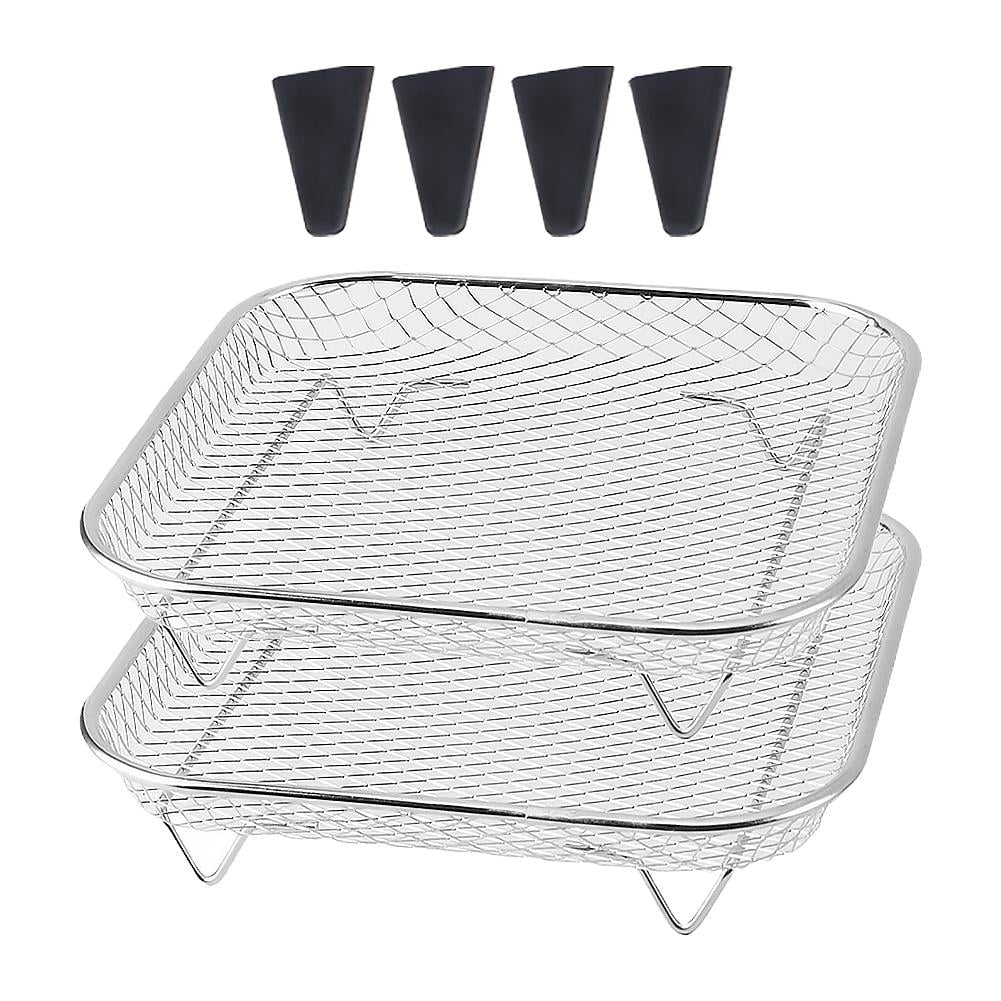 Agiufgs Fryer Racks Stainless, Stackable 2-Tier Design for Double ...