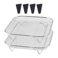 Agiufgs Fryer Racks Stainless, Stackable 2-Tier Design for Double ...