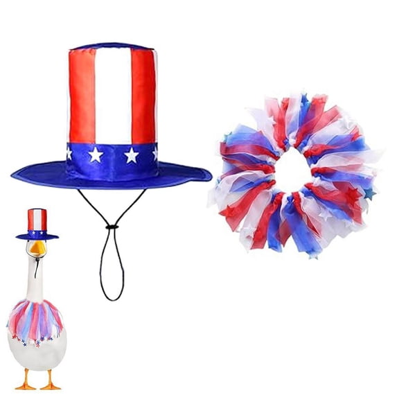 Agiufgs Goose Party Set Non-woven, Patriotic Tutu and Bow Tie Outfit ...