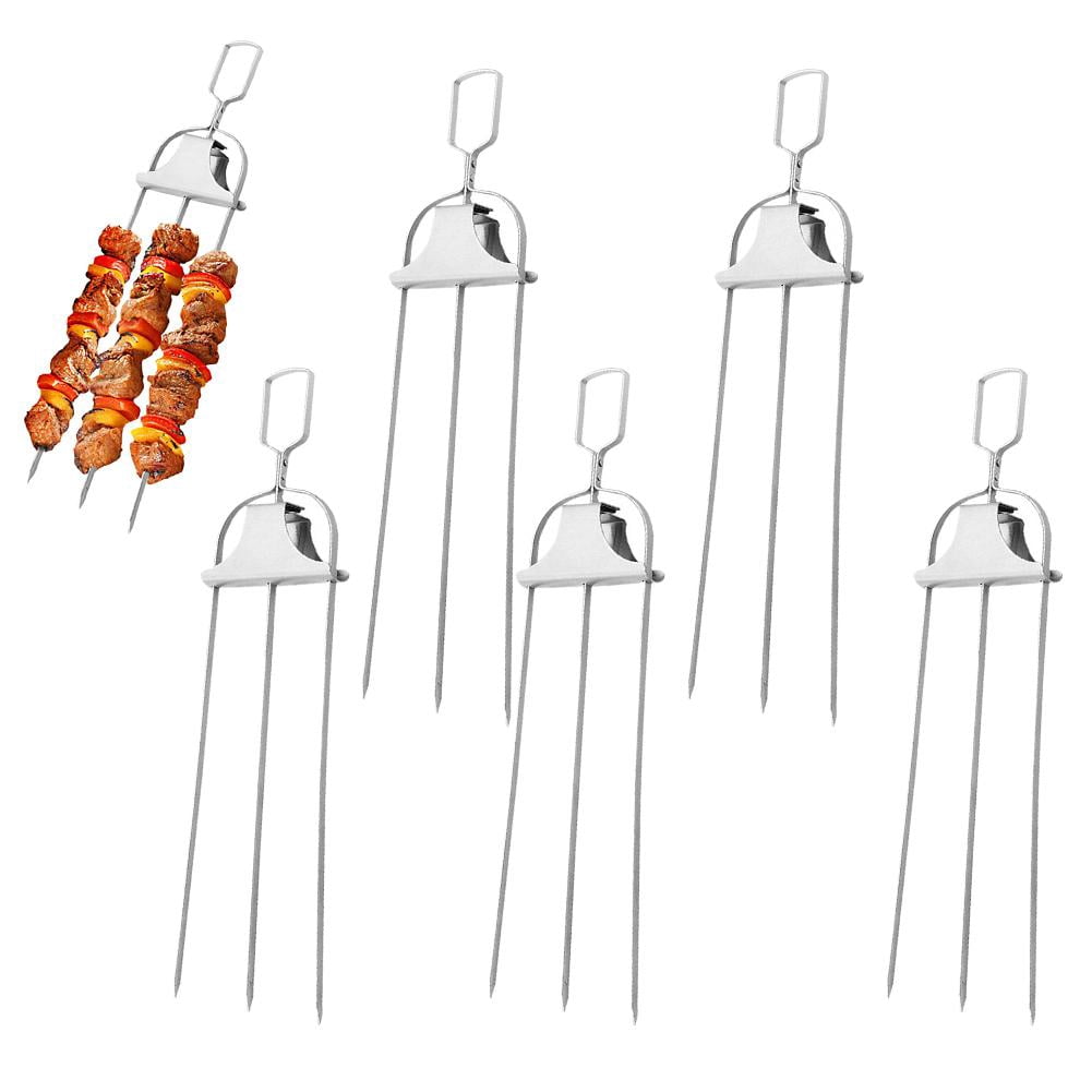 Agiufgs 5 Pack Stainless Steel Grill Fork 13.98 in, with Sliding Push ...