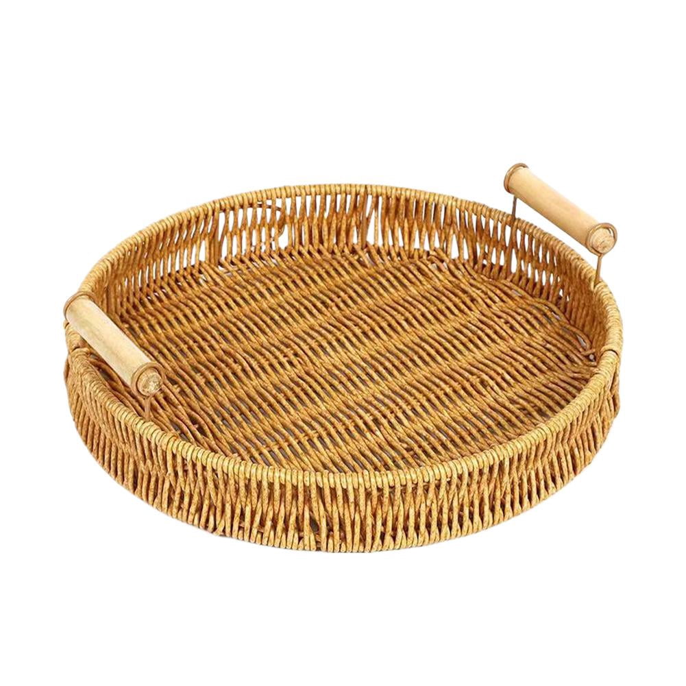 Agiufgs Handwoven Basket Tray, Versatile Storage and Display, for ...
