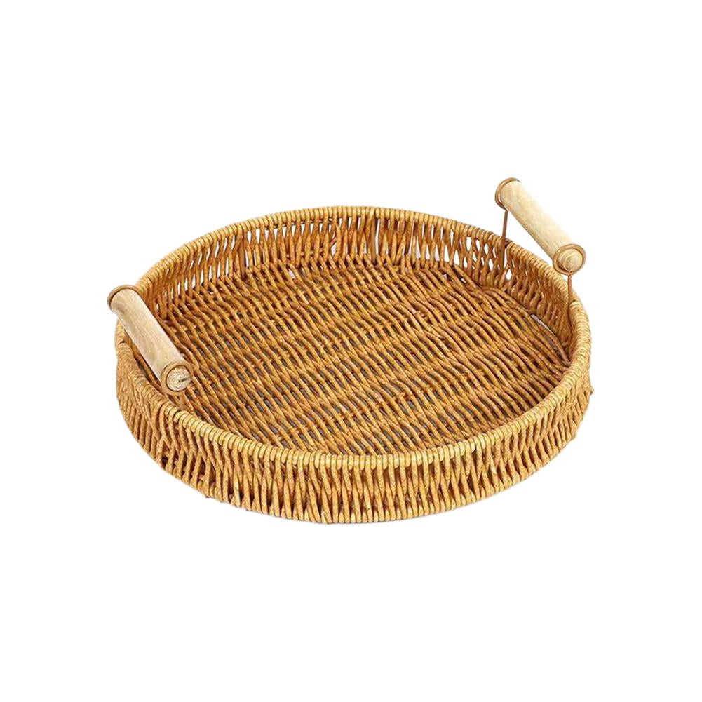 Agiufgs Handwoven Basket Tray, Versatile Storage and Display, for ...