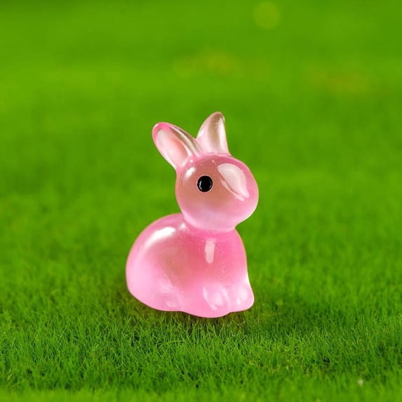 Agiufgs Luminous Resin Rabbit Figurine, Glows in the Dark for Nighttime ...