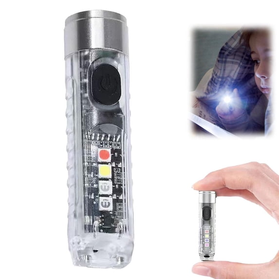 Agiufgs Mini Keychain Flashlight 2.36, Rechargeable with 10 Modes and ...