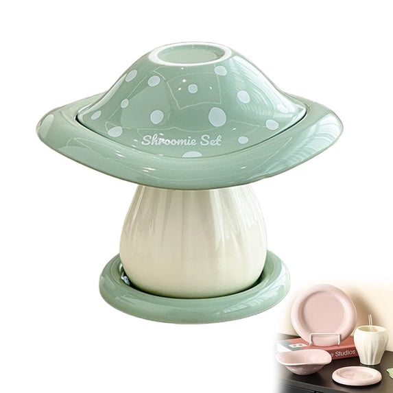 Agiufgs Mushroom Dinnerware Set Ceramic, Combines Bowl Plate Cup and ...
