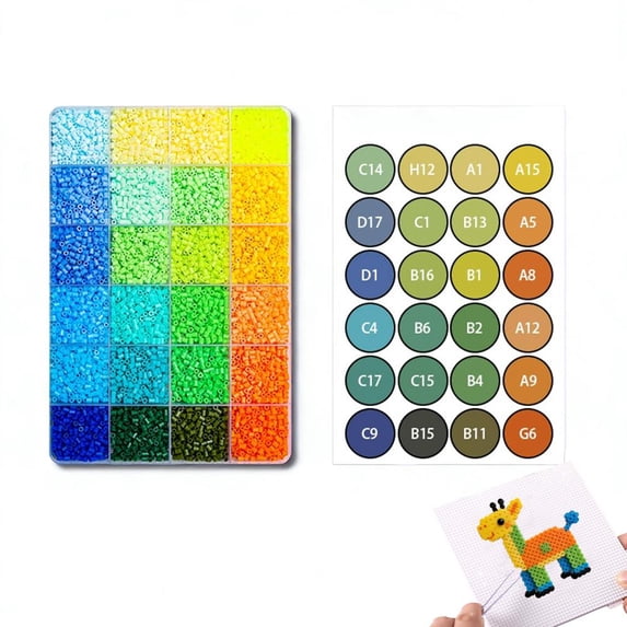 Agiufgs Perler Beads Set, 24 Colors & 400 Beads per Grid, for DIY ...