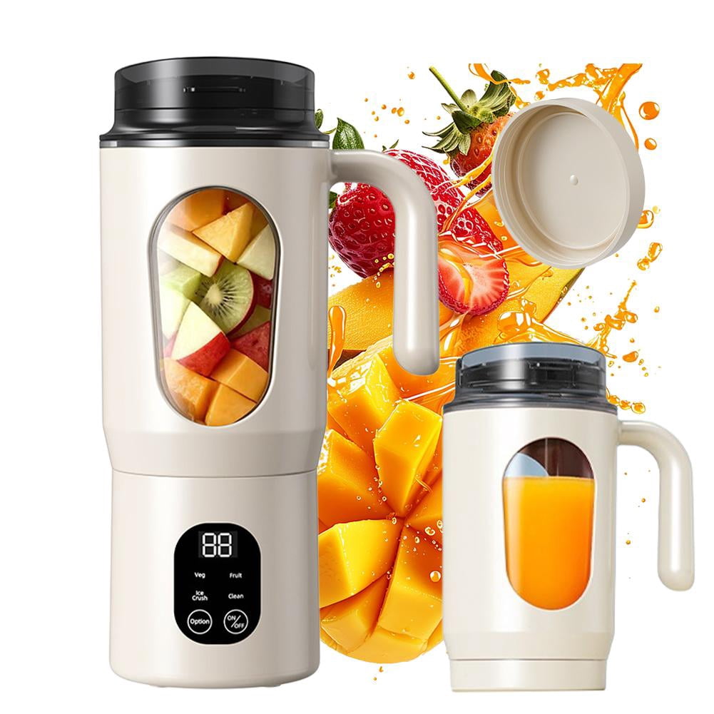 Agiufgs Portable Juicer 19.6 Oz Capacity, Dual-Lid Design with Digital ...