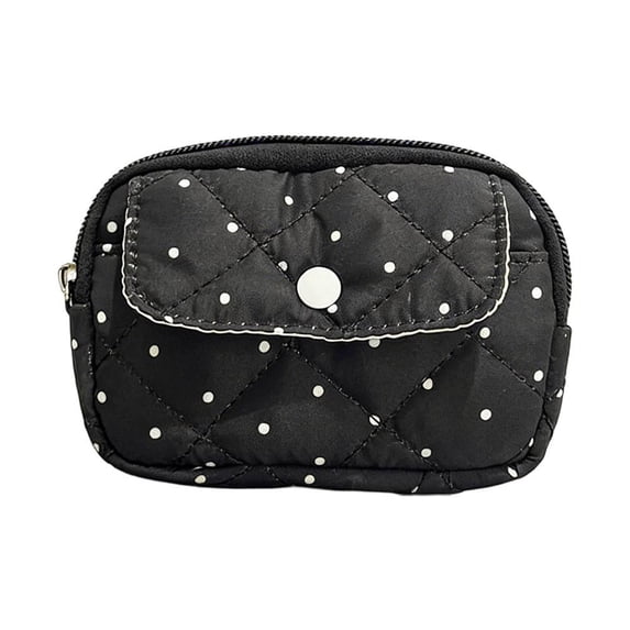 Agiufgs Quilted Cotton Coin Purse, Secure Zippered Main Compartment ...