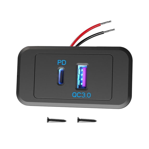 Agiufgs RV USB Outlet Panel 54W 12V USB Charger, Dual USB-A and USB-C ...