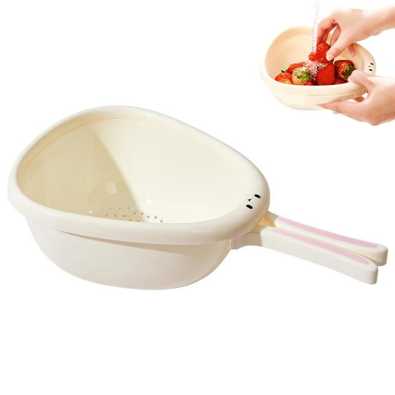 Agiufgs Rabbit Ear Colander Plastic, Foldable Handles for Space-Saving ...