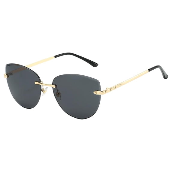 Agiufgs Rimless Cat Eye Sunglasses, Gradient Lens for Glare Reduction ...