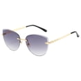 Agiufgs Rimless Cat Eye Sunglasses, Gradient Lens for Glare Reduction ...