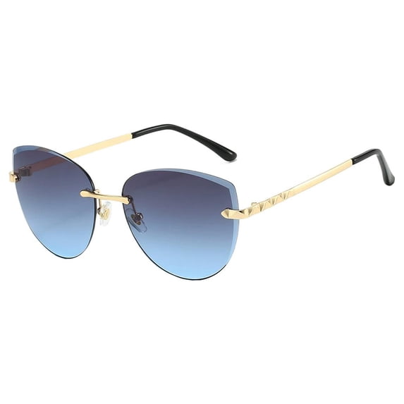 Agiufgs Rimless Cat Eye Sunglasses, Gradient Lens for Glare Reduction ...