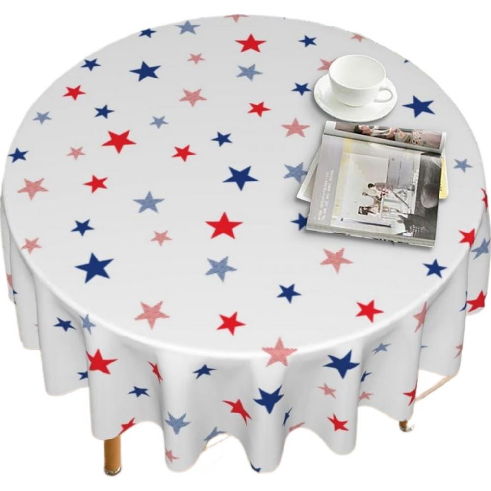 Agiufgs Round Tablecloth 60x60 in, Patriotic Flannel Table Cover, for ...