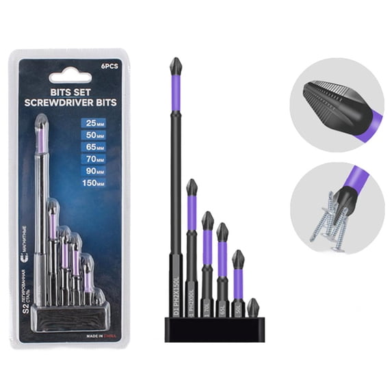 Agiufgs Screwdriver Bit Set Stainless Steel 6 Pieces, Hex Shank for ...
