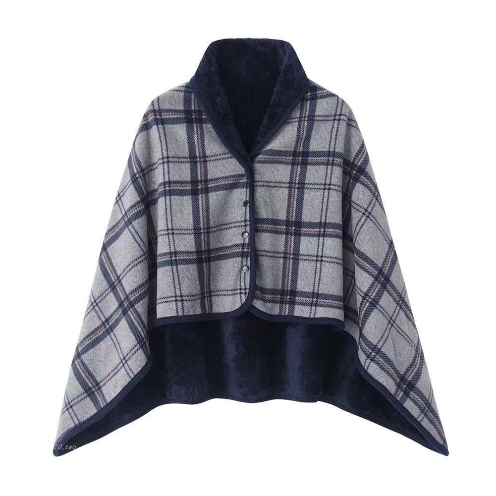 Agiufgs Shawl Wrap 80 X 53 in, double-layer Flannel Insulation with ...
