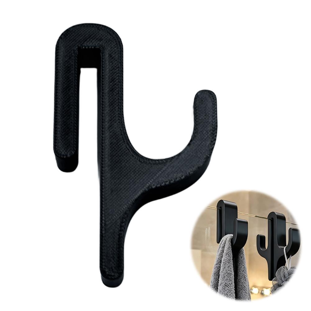 Agiufgs Shower Hooks Black Plastic 3.54, No-Drill Installation Maximize ...