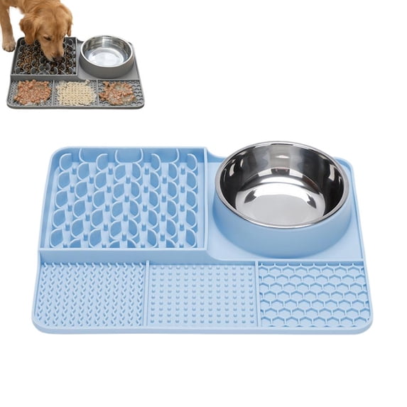 Agiufgs Slow Feeder Mat with Stainless Steel, Promotes Healthy Slow ...