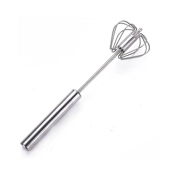 Agiufgs Stainless Steel Egg Beater, Semi-Automatic Handheld Mixer with ...